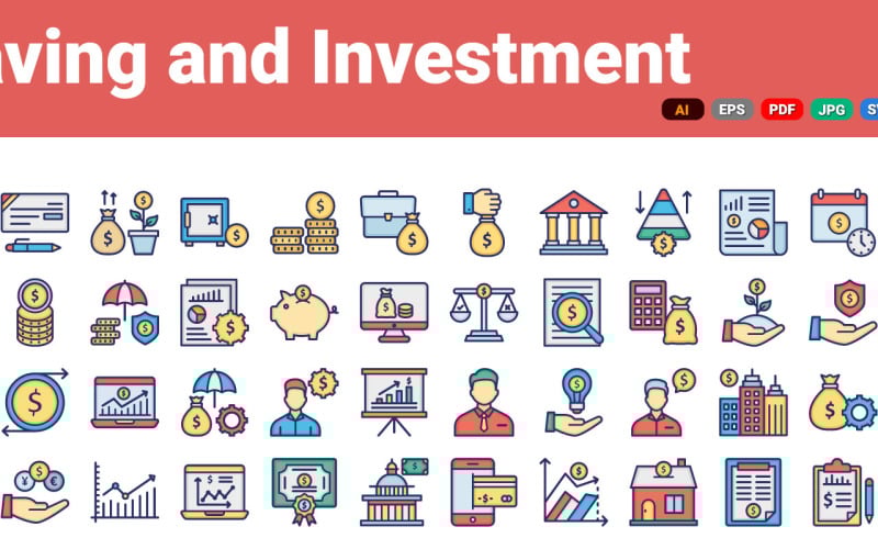 Saving & Investment Icons | AI | EPS | SVG