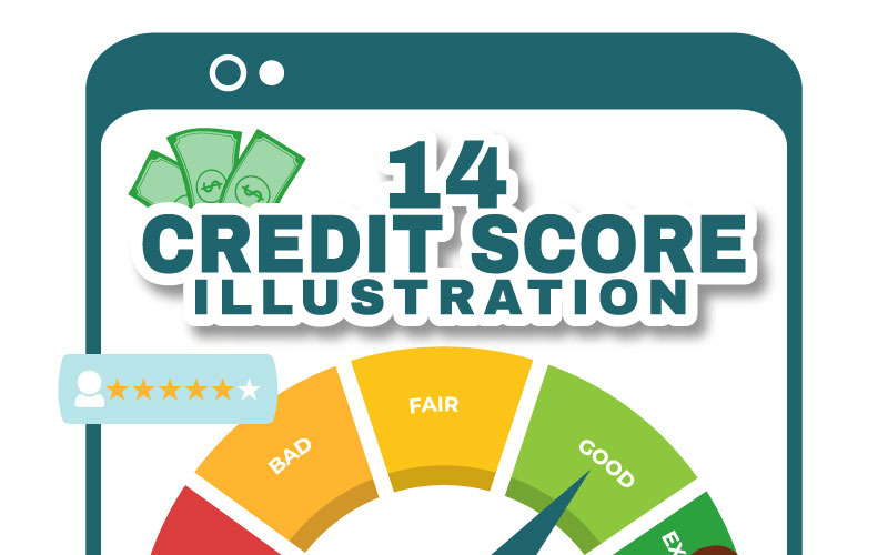 14 Credit Score Vector Illustration #335570 - TemplateMonster