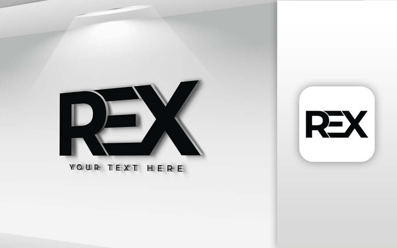 Design de logotipo da letra do nome REX - Identidade da marca