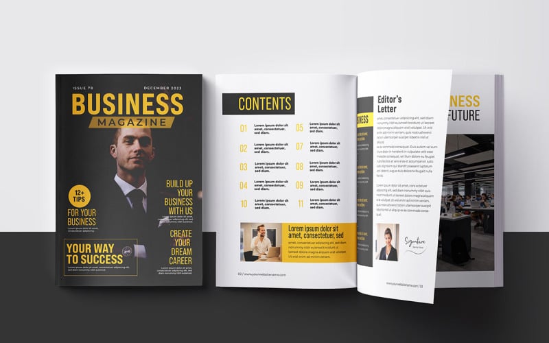 Business magazine Layout Clean Layout - TemplateMonster