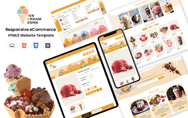 IceCreamZone Web - Un modèle HTML rafraîchissant pour les glaciers et ...