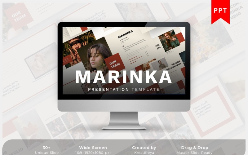 Marinka - PowerPoint Entreprise de mode - TemplateMonster