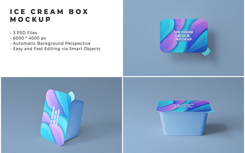 Ice Cream Box Mockup Template #335932 - TemplateMonster