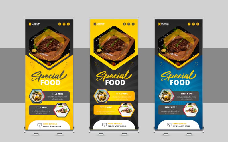Food Roll Up Banner template design #336090 - TemplateMonster