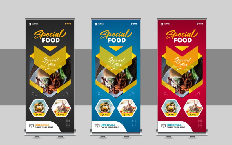 Food Roll Up Banner template layout #336089 - TemplateMonster