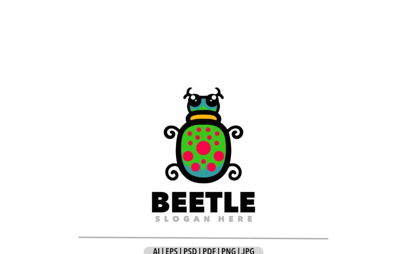 Beetle green simple logo design #336156 - TemplateMonster