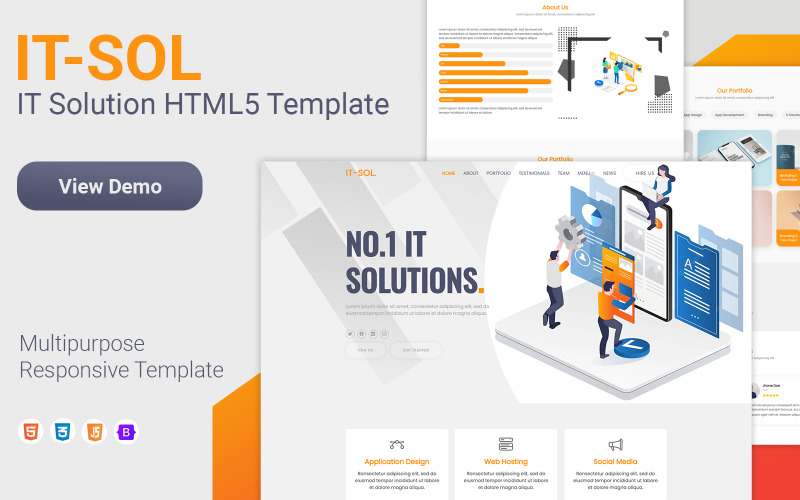 Tech IT - Technology and Business Services Multipurpose Responsive Landing Page Template