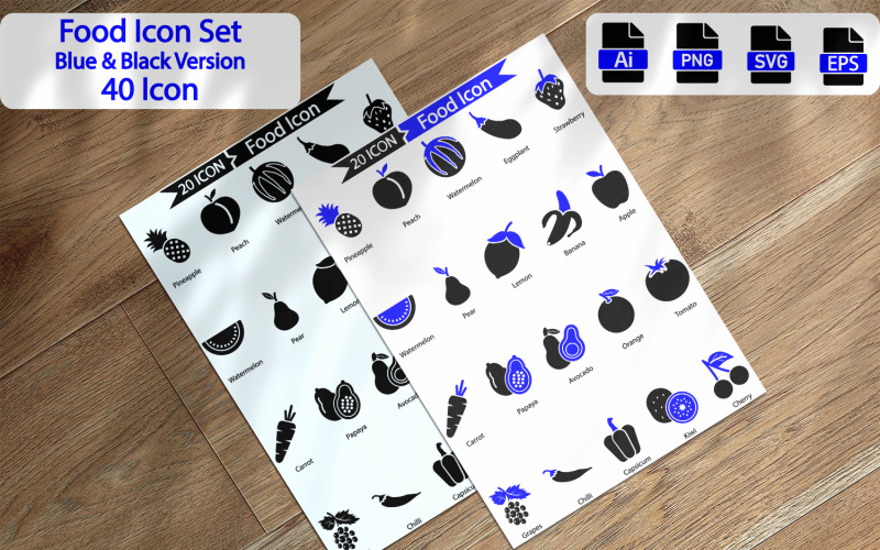 40 Premium Food Icon Pack #336152 - TemplateMonster