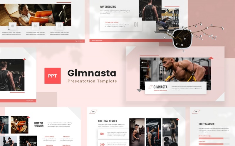 Gimnasta — Plantilla de Powerpoint para Gimnasio