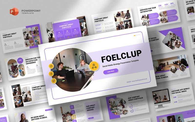 Foelclup - Plantilla de PowerPoint de estrategia de redes sociales