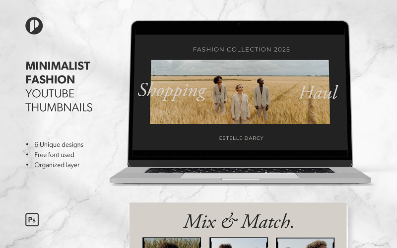 Earthy Tone Minimalist Fashion YouTube Thumbnail Template