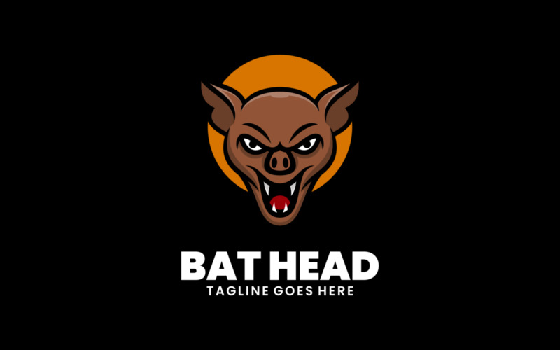 Bat Head Simple Mascot Logo 1 #336545 - TemplateMonster
