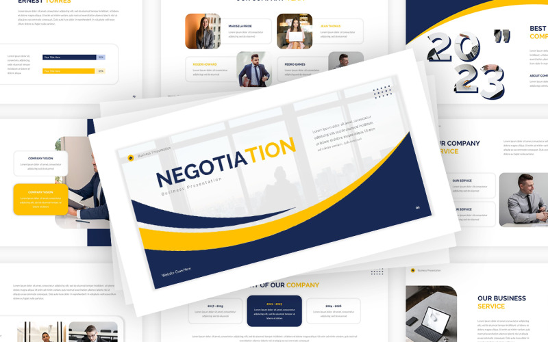 Negotiation Business Powerpoint Template - TemplateMonster