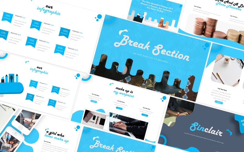 Modèle Powerpoint bleu Sinclair #336610 - TemplateMonster