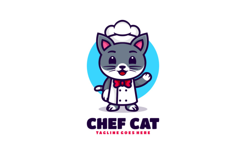 Chef Cat Mascot Cartoon Logo 1 #336834 - TemplateMonster