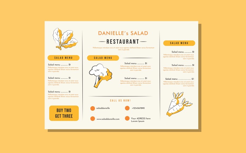 Salata Restoranı Menü Şablonu #337021 - TemplateMonster