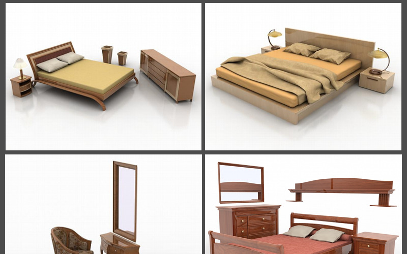 3d Bedroom Furniture Models #337106 - TemplateMonster