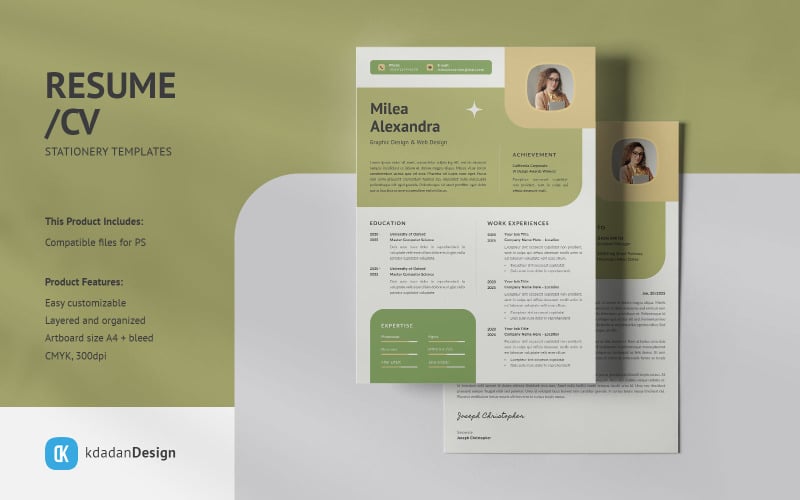 Resume/CV PSD Design Templates Vol 181 - TemplateMonster