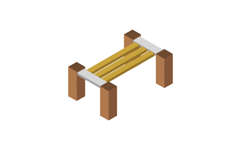 Vector isometric bench illustrated on white background
