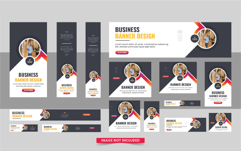 Business Headline web banner or Vertical, horizontal and square web ...