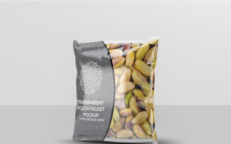 Pouch - Transparent Pouch Packet Mockup 3 - TemplateMonster