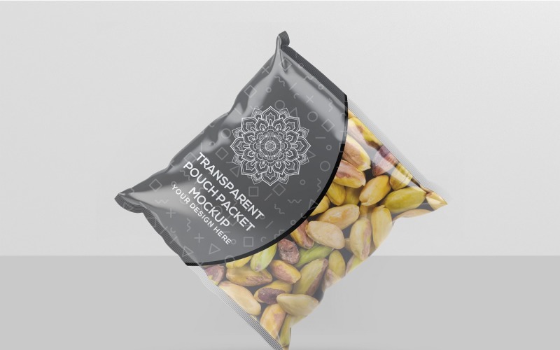 Pouch - Transparent Pouch Packet Mockup 7 - TemplateMonster