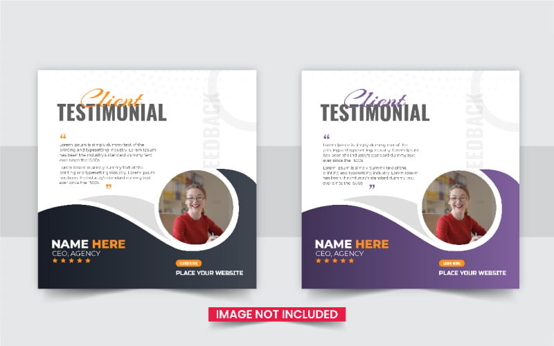 Customer feedback social media post design set