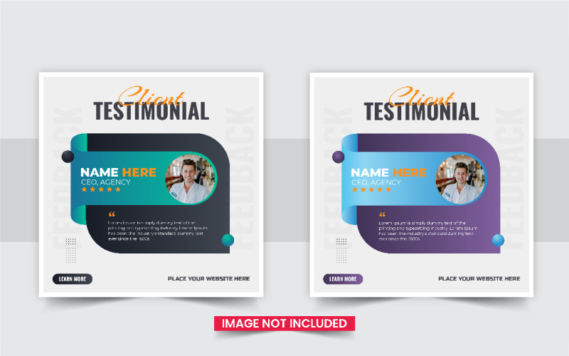 Customer feedback social media post Layout set