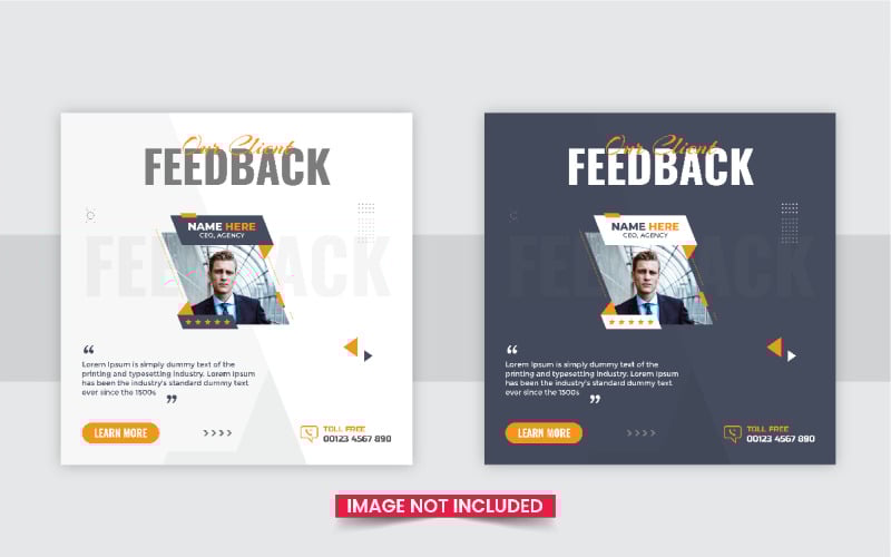 Customer feedback social media post Layout - TemplateMonster