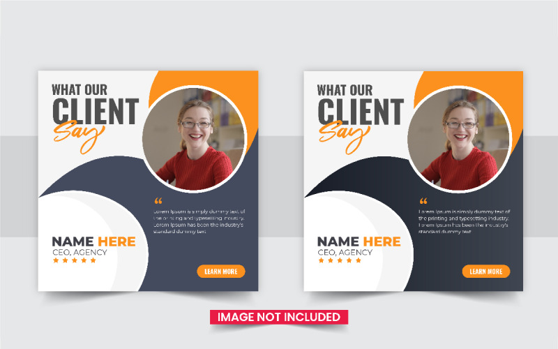 Customer feedback social media post template Layout set