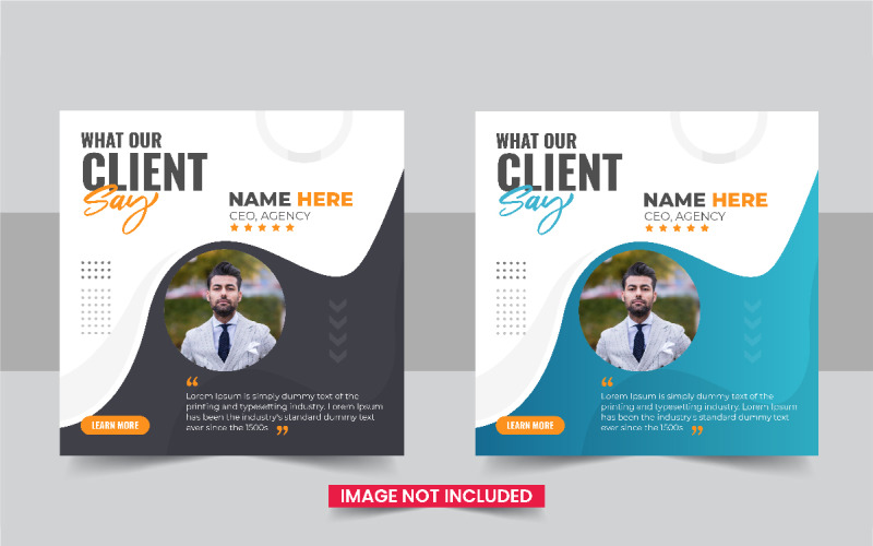 Modern customer feedback social media post template