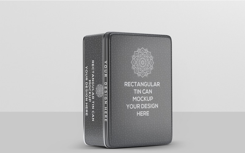 Tin Can - Rectangular Tin Can Mockup 4 - TemplateMonster
