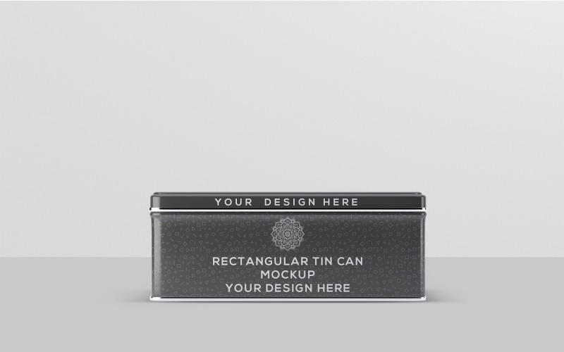 Tin Can - Rectangular Tin Can Mockup - TemplateMonster