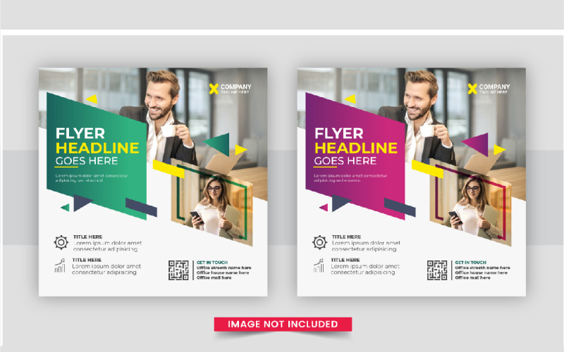 Creative digital marketing post template layout set