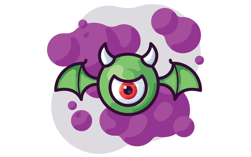 Flying Monster Vector Illustration #337767 - TemplateMonster