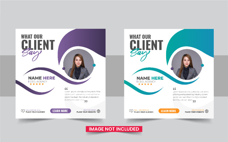 Modern customer feedback social media post design Layout