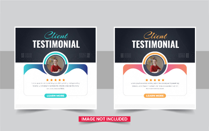 Modern customer feedback social media post design template Layout set