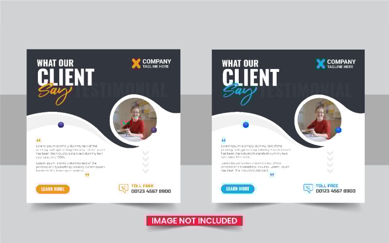 Modern customer feedback social media post design template Layout