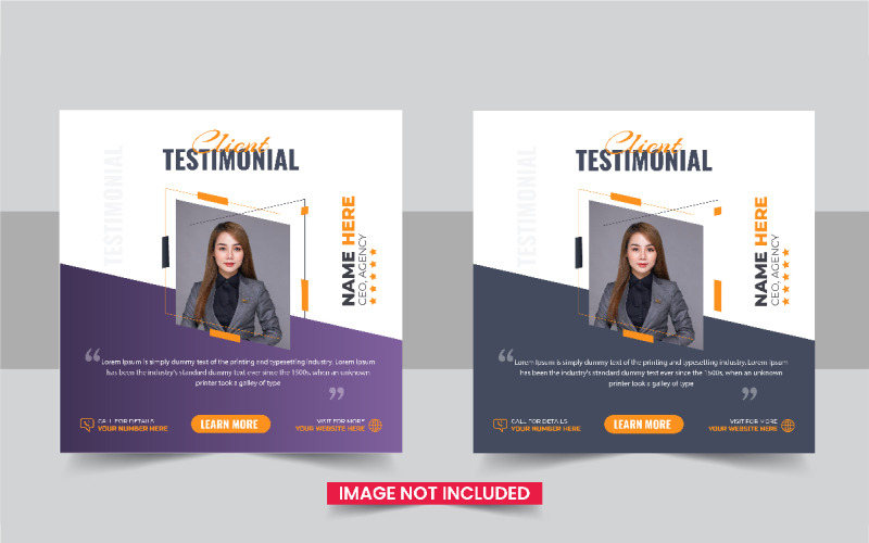 Modern customer feedback social media post Layout