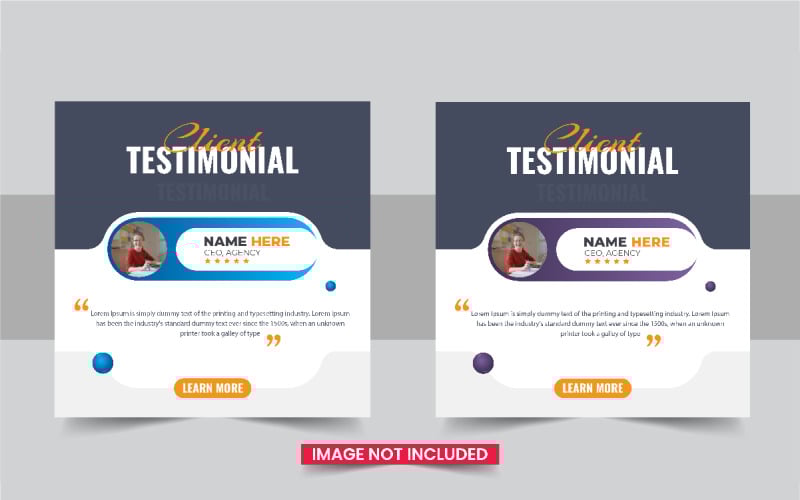 Modern customer feedback social media post template design Layout