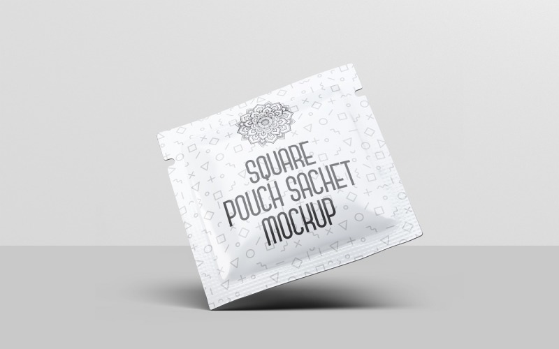 Sachet - Square Pouch Sachet Mockup 4 - TemplateMonster