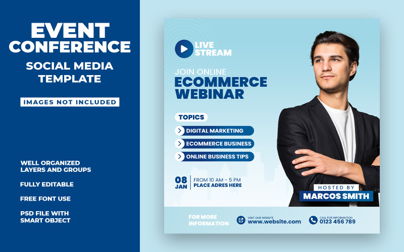 Event & Conference - Social Media Template PSD