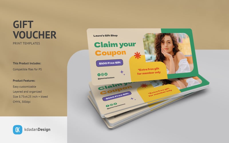 Gift Voucher PSD Templates Vol 101 #338009 - TemplateMonster