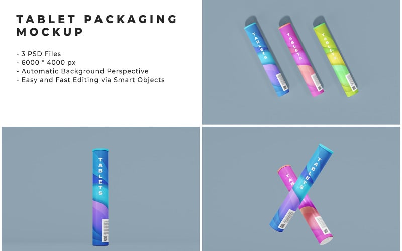 Tablet Packaging Mockup Template #338029 - TemplateMonster