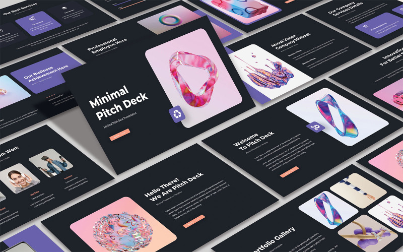 Minimale Pitch-Deck-PowerPoint-Vorlage - TemplateMonster