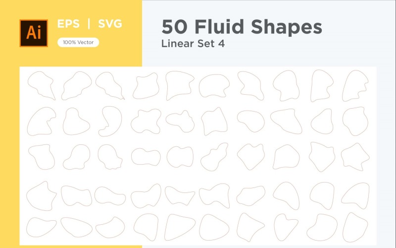 Abstract Fluid Linear Shape Set 50 V 4 - TemplateMonster