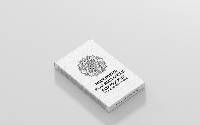 Box - Medium Size Flat Rectangle Box Mockup 4