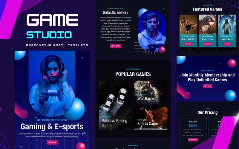 Game Portal Responsive Newsletter Template - TemplateMonster
