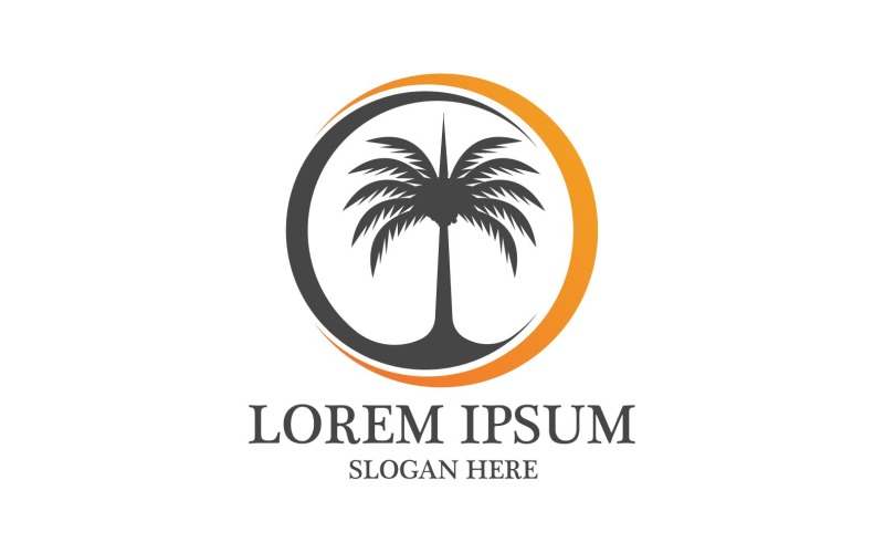 Hurma ağacı logosu vektör çizim şablonu v8 - TemplateMonster