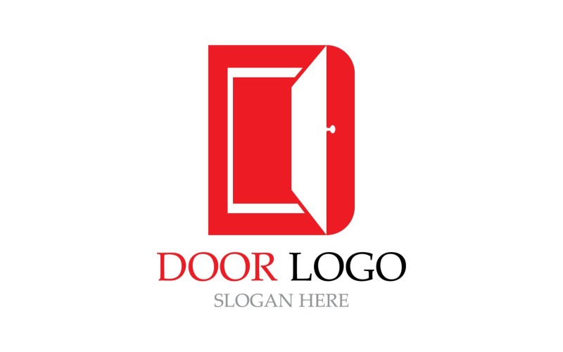 Logotipo da porta para casa e modelo de vetor de construção v3